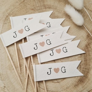 18 Personalised Wedding Cupcake Flags, Engagement, Anniversary, Cupcake ...