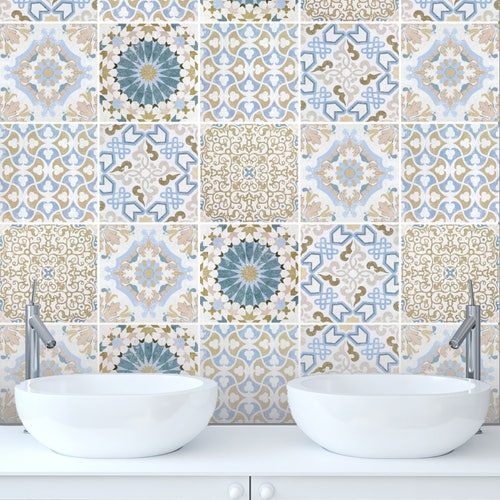 Floral Dots Pattern Tile Stickers Pack | Etsy