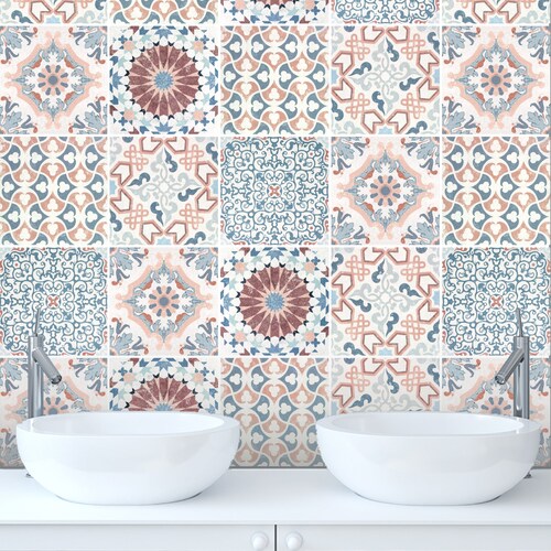 Floral Dots Pattern Tile Stickers Pack | Etsy