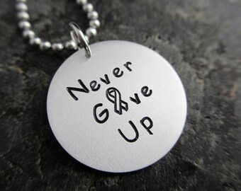 Hand stamped cancer jewelry by StampingCancerOut on Etsy