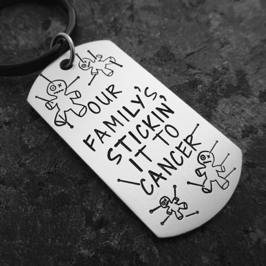 Our Family's Stickin' It to Cancer: Hand-stamped Keychain - Etsy