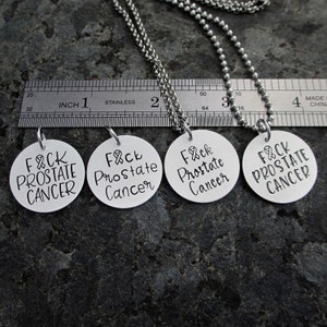 Fck Prostate Cancer Hand Stamped Prostate Cancer Necklace - Etsy