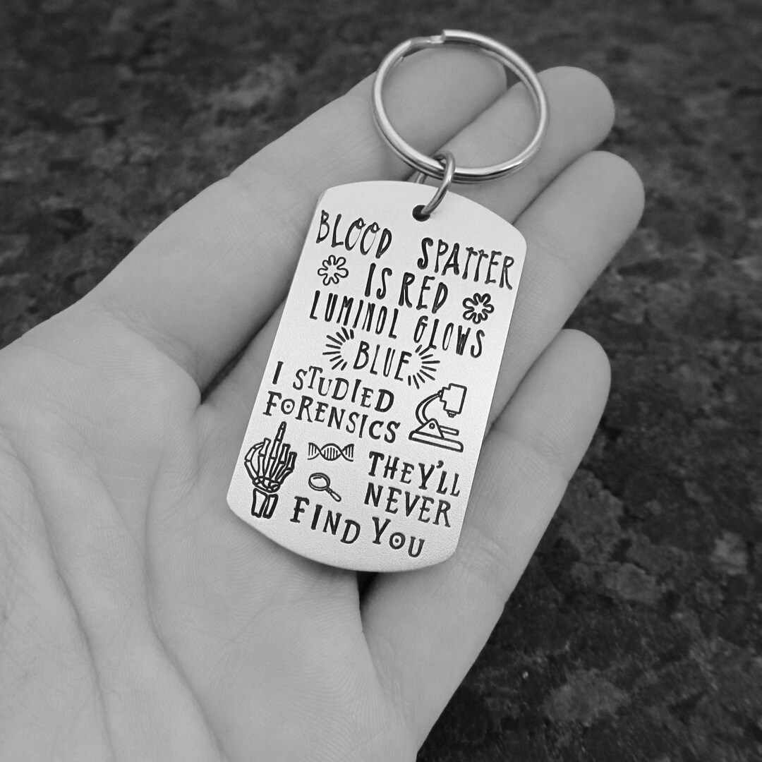 Forensics Keychain - Forensics Gift- Forensic Science Keychain - Forensic Scientist - Crime ...
