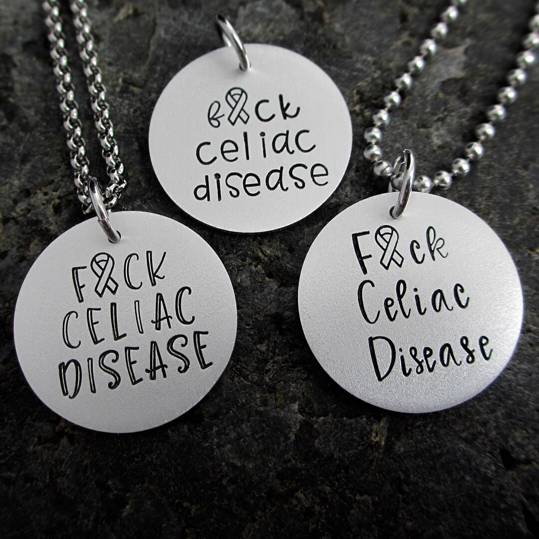 Fck Celiac Disease Hand Stamped Necklace, Keychain, or Charm Celiac ...