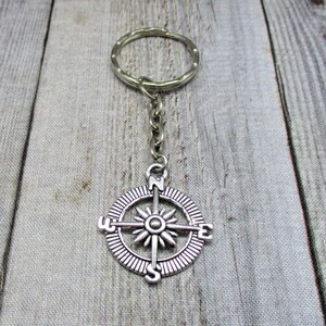 Compass Keychain Direction Keychain Nautical Keychain Compass Gifts ...