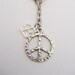 Peace Sign Keychain Initial Keychain Letter Keychain Peace Keychain ...