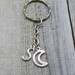 Moon Keychain Half Moon Keychain Personalized Moon Keychain Initial ...