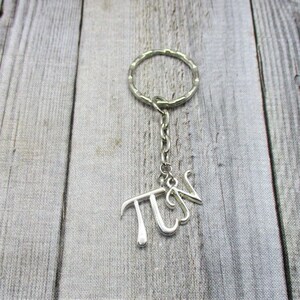 Pi Keychain Personalized Geometry Keychain Initial Pi Symbol Keychain ...