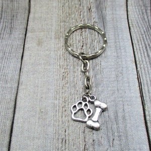 Dog Bone Keychain Dog Paw Keychain Dog Lovers Keychain Pet Lovers Gift ...