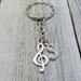 Treble Clef Keychain Music Keychain Initial Music Lovers Gift ...
