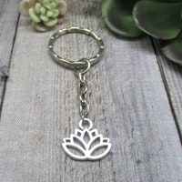 Lotus Flower Keychain, Lotus Keychain, Flower Keychain, Spring Keychain ...