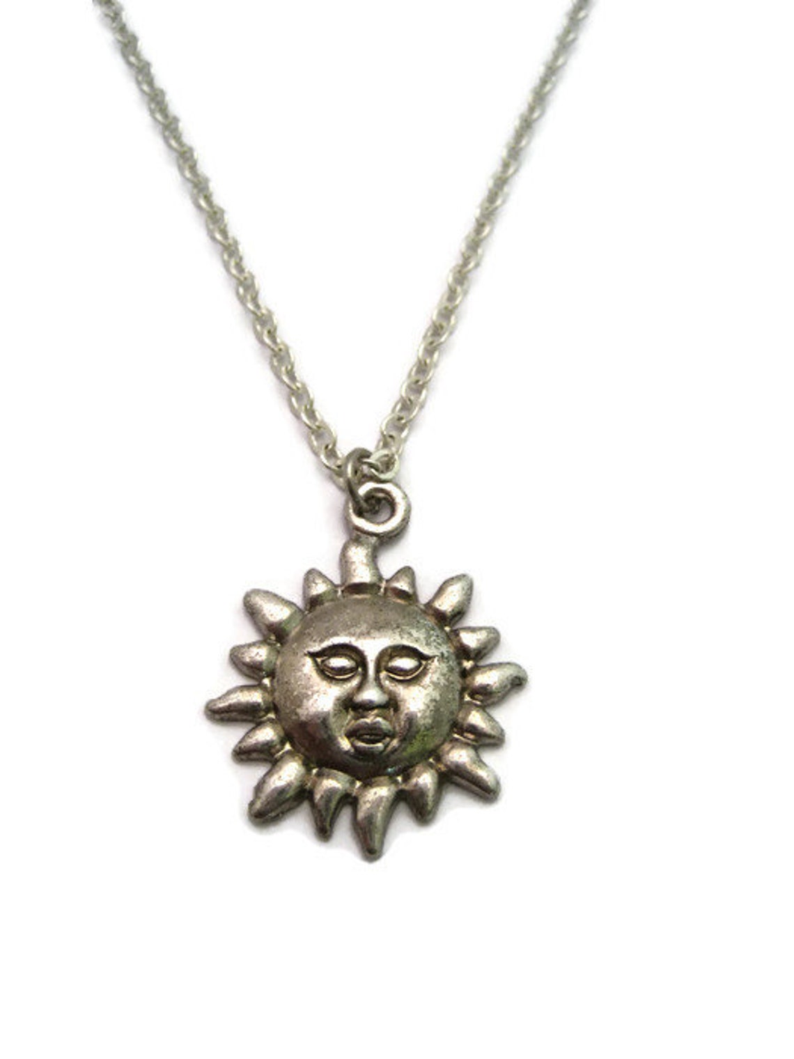 Sun Necklace Solar Necklace Sun Face Necklace Sun Jewelry | Etsy