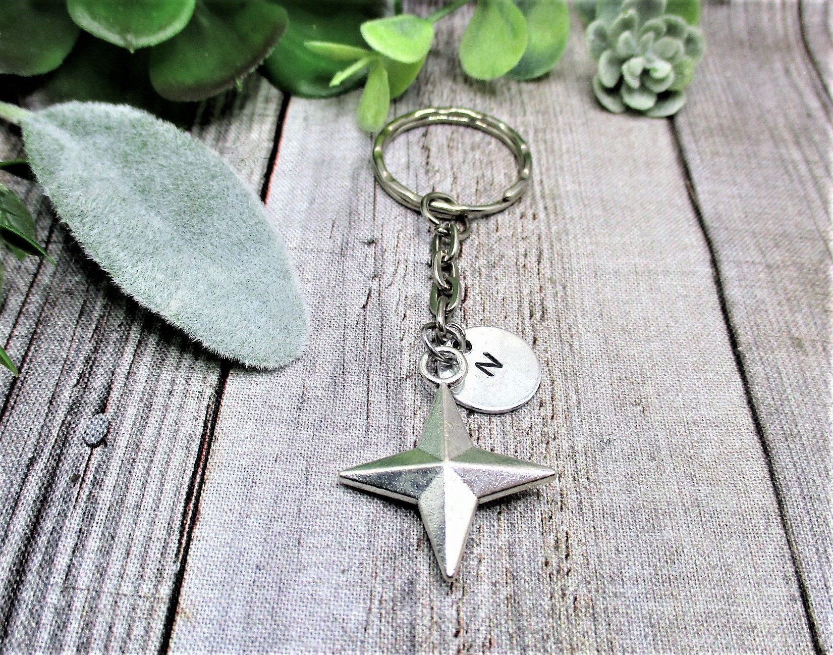 Star Keychain Personalized Gifts Handstamped Gifts for Her / Him - Etsy