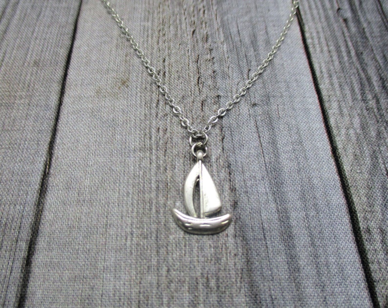 Silver Boat Necklace, Silver Sailboat Necklace, Boat Jewelry, Choose ...