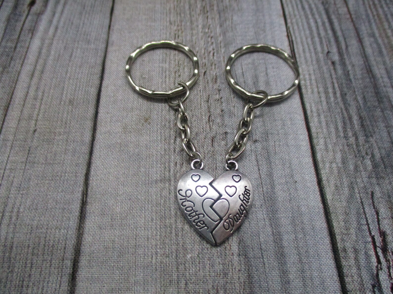Mother Daughter Keychain Set Split Heart Keychain Set Heart Keychain ...