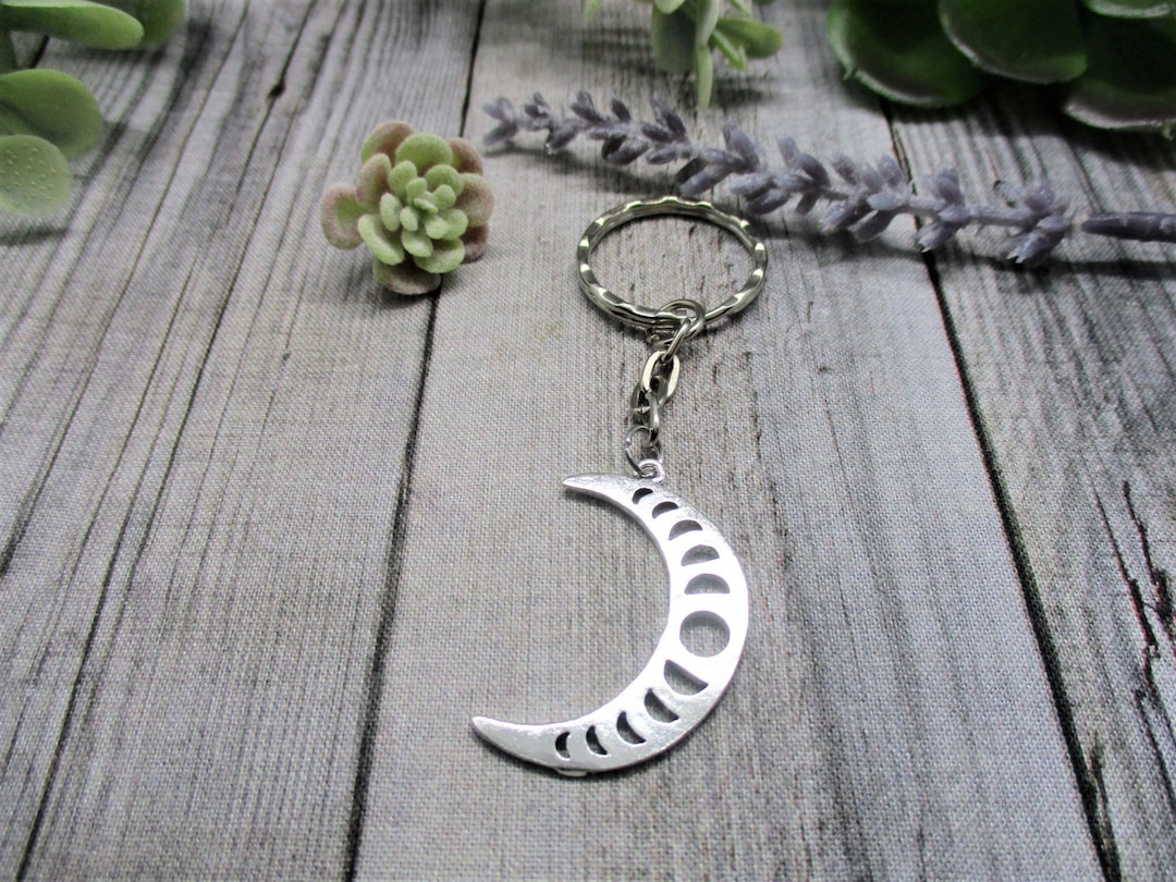 Half Moon Keychain Mystical Moon Phase Keychain Gifts for Her / Him - Etsy