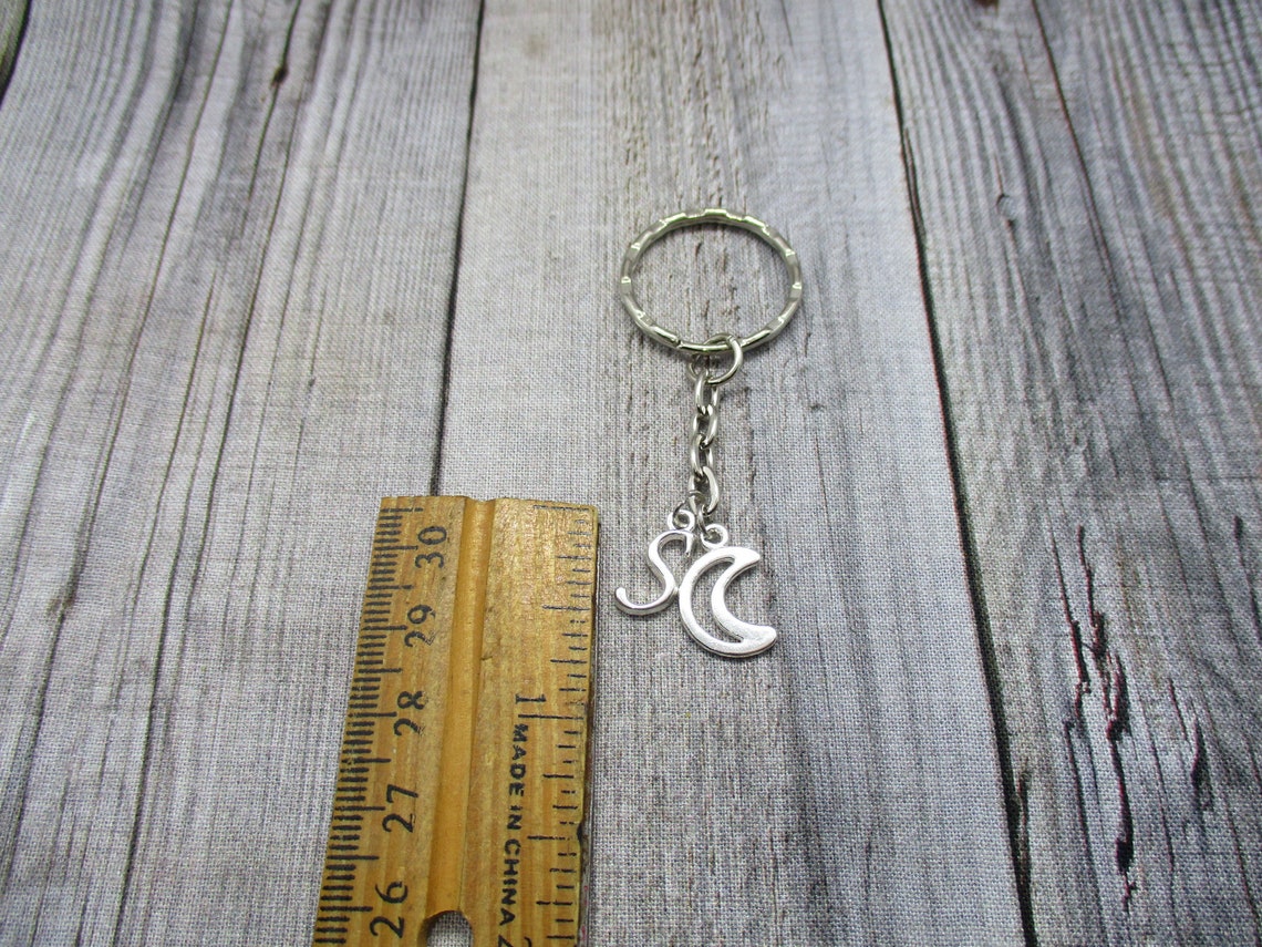 Moon Keychain Half Moon Keychain Personalized Moon Keychain | Etsy