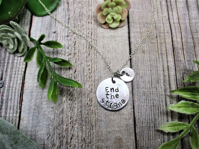 End the Stigma Necklace Personalized Gifts Letter Initial Mental Health ...