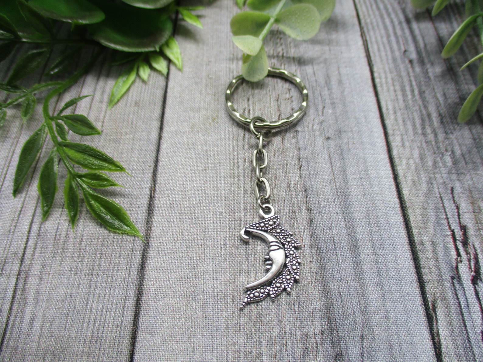 Half Moon Keychain Mystical Moon Keychain Gifts For Her | Etsy