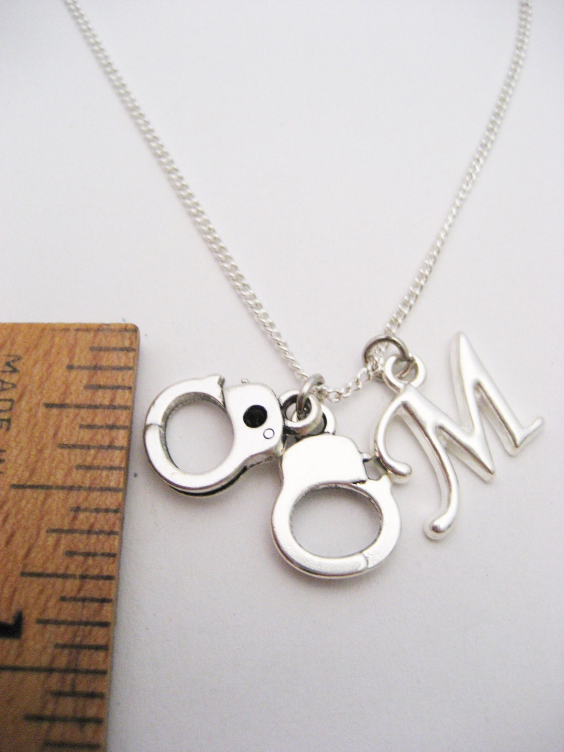 Handcuff Necklace Initial Necklace Personalized Jewelry - Etsy