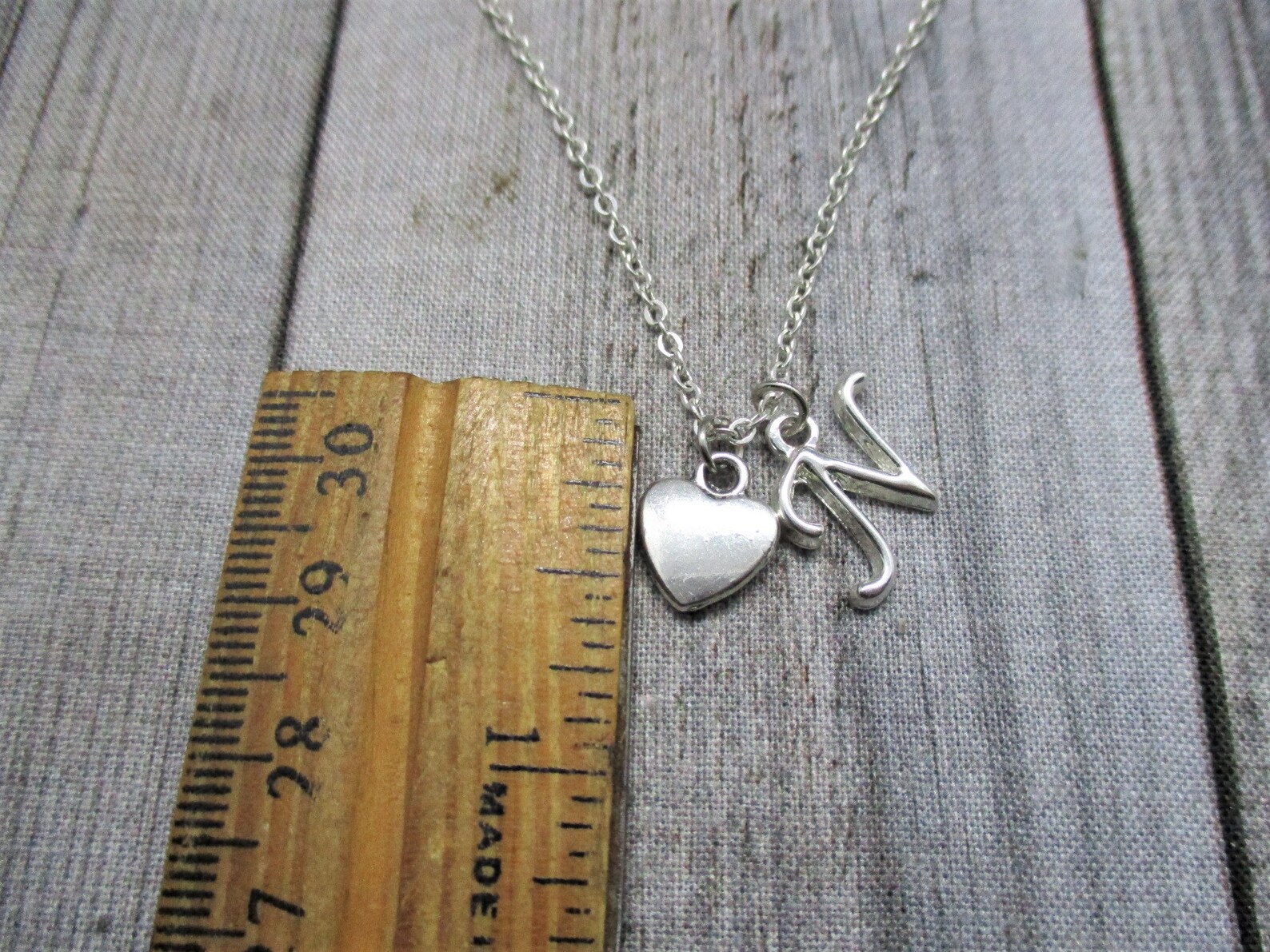 Heart Necklace Initial Necklace Heart Jewelry Customized - Etsy