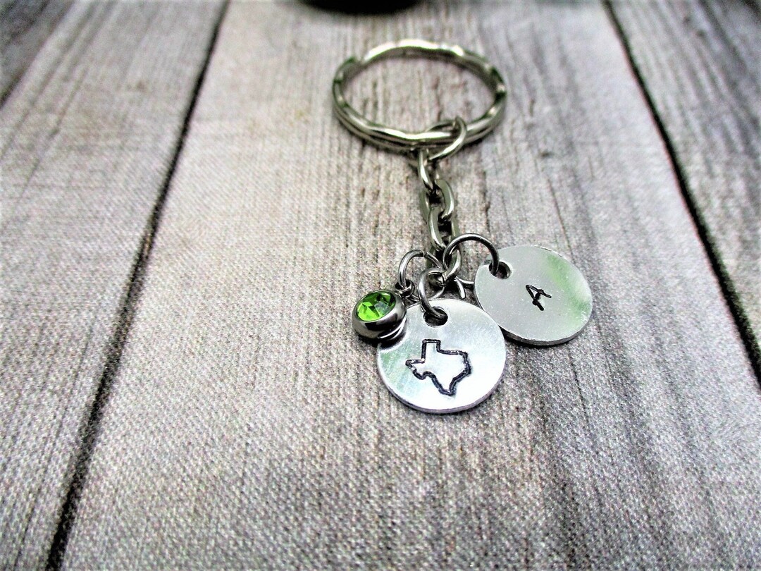 State of Texas Keychain Personalized Handstamped Keychain Gift Custom ...