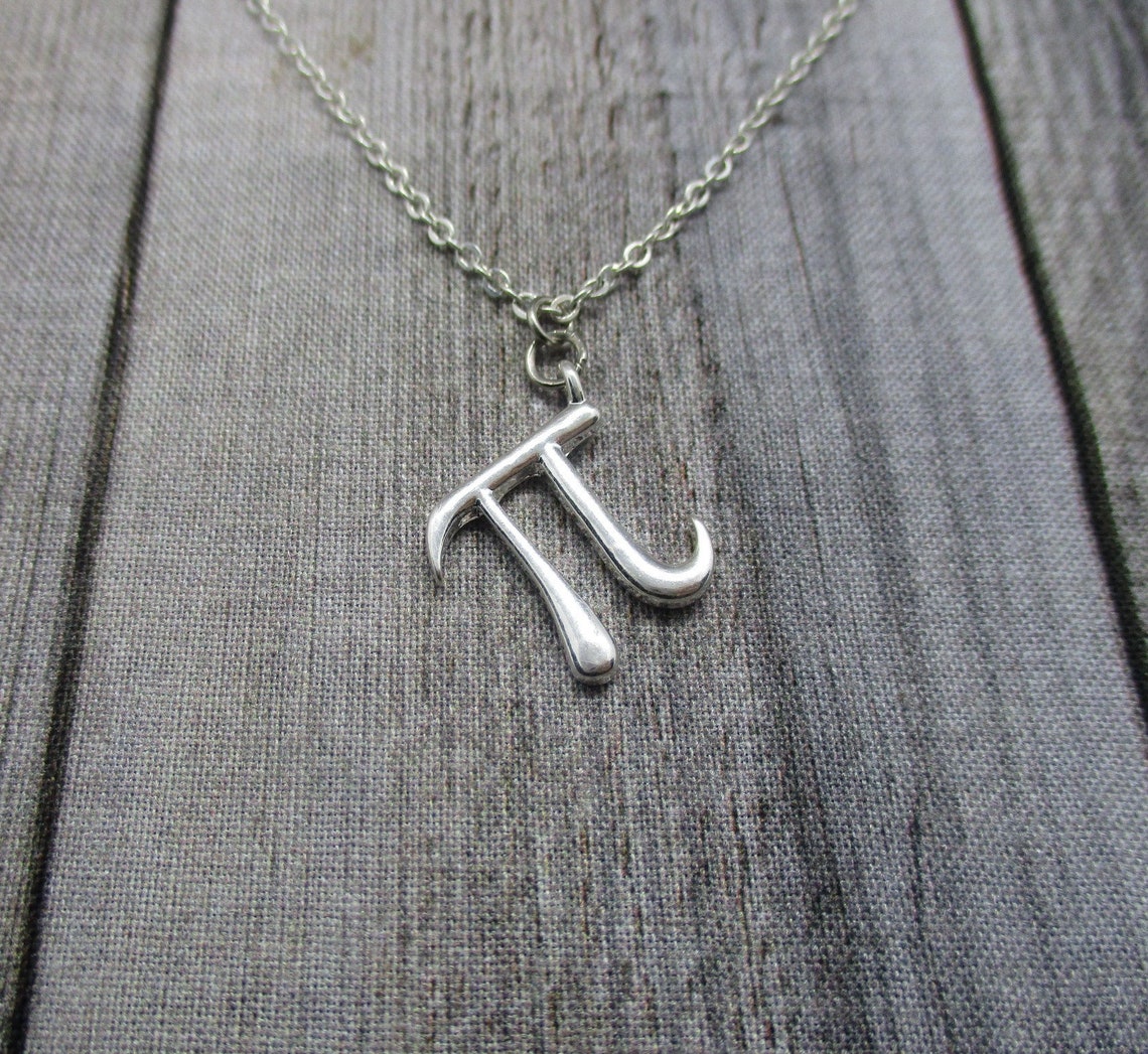 Pi Necklace Math Necklace Pi Symbol Necklace Math Jewelry Pi | Etsy
