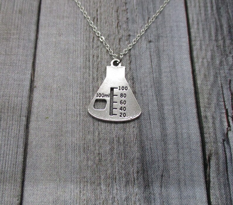 Chemistry Necklace, Science Necklace, Beaker Necklace, Flask Necklace ...