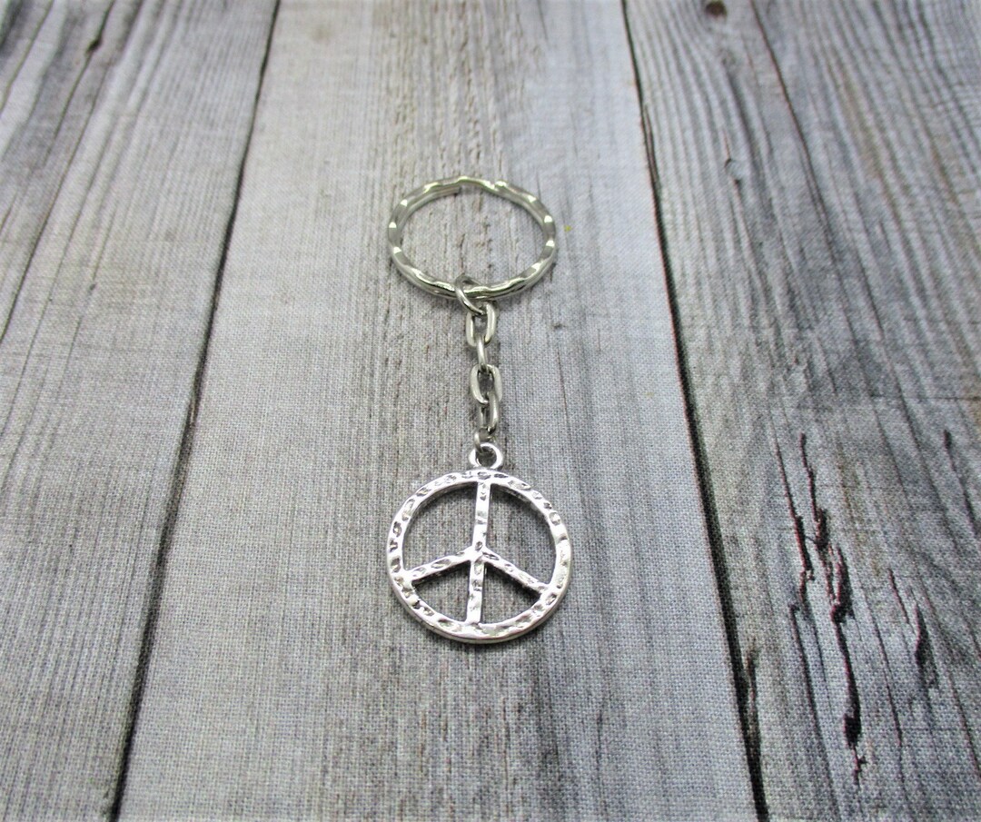 Peace Sign Keychain Peace Keychain Peace Gifts Under 10 - Etsy