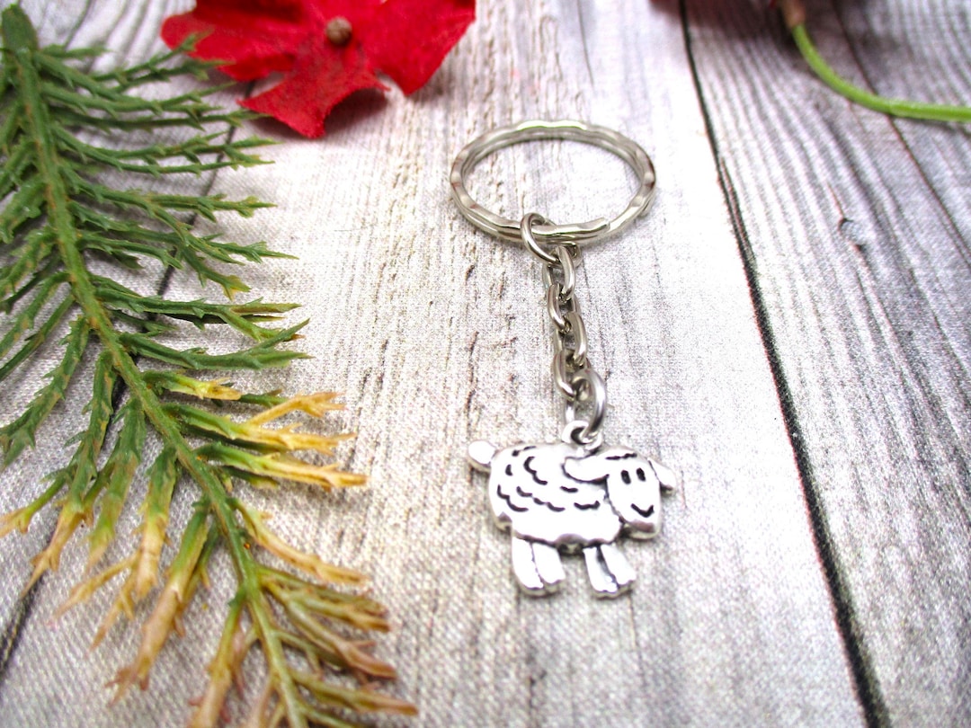 Sheep Keychain Lamb Keychain Animal Keychain Farmer Gifts for Her/ Him ...