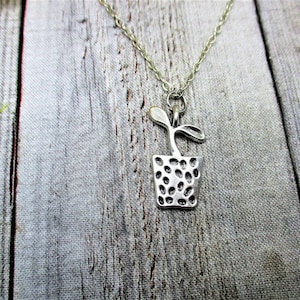 Silver Garden Necklace, Gardener Necklace, Sprout Jewelry, Sprout ...