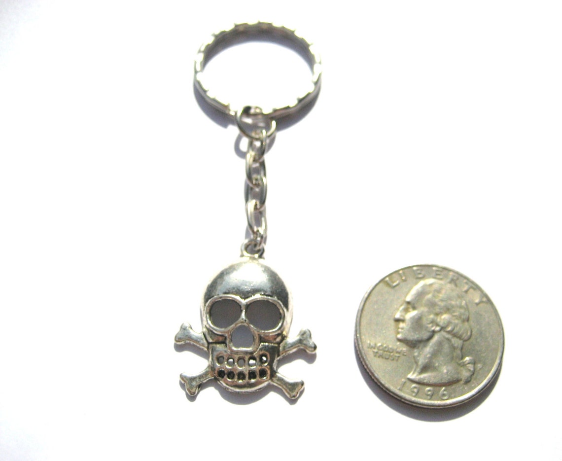 Skull and Bones Keychain Pirate Keychain Jolly Roger Key - Etsy