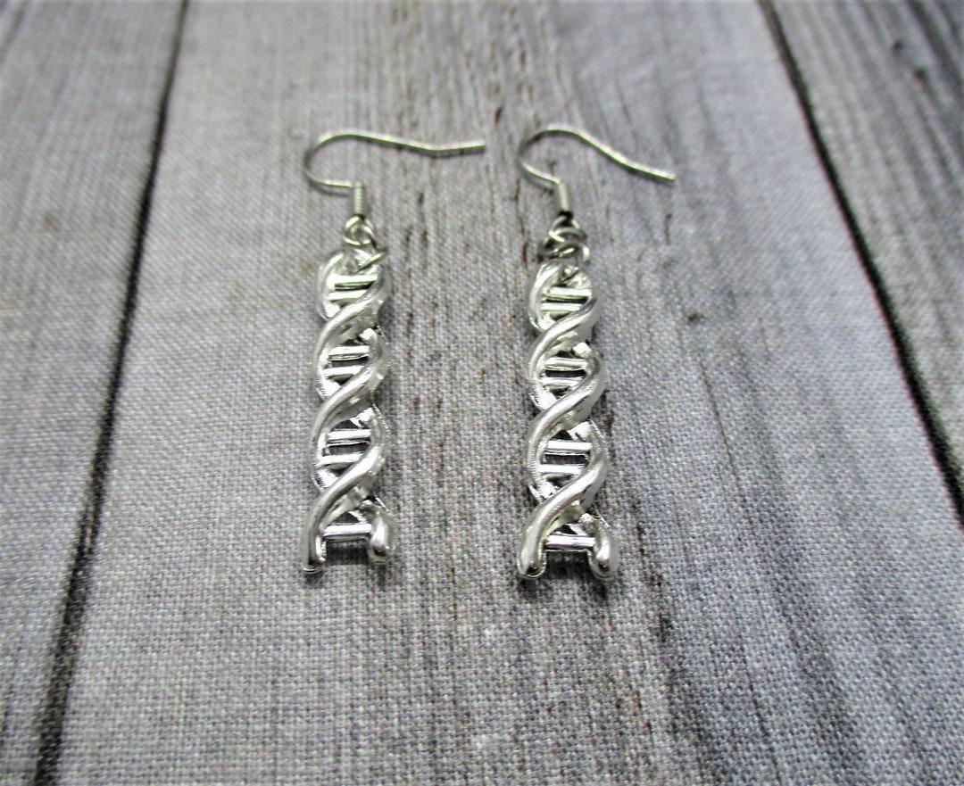 Small DNA Earrings Science Earrings Double Helix Dangle Earrings ...