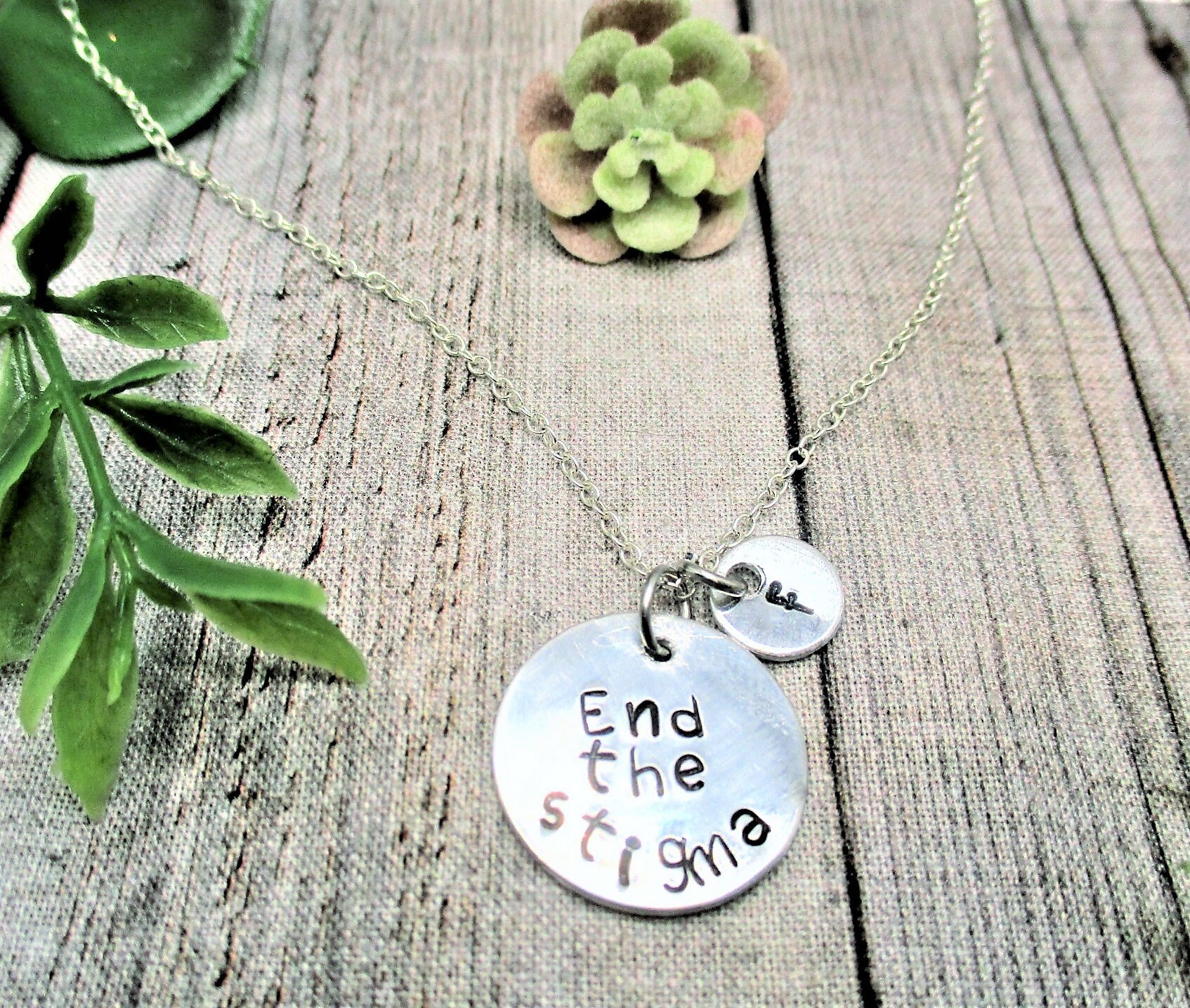 End the Stigma Necklace Personalized Gifts Letter Initial Mental Health ...