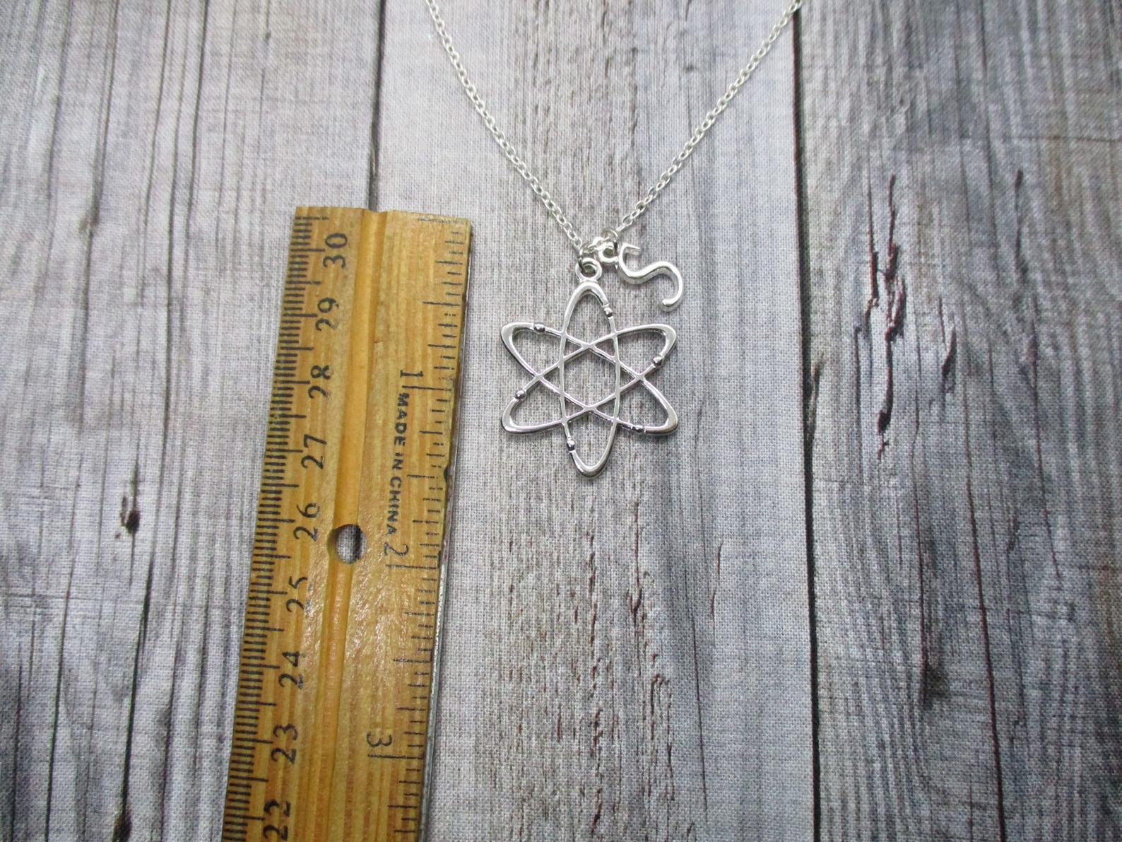 Atom Necklace Stem Necklace Physics Chemistry Necklace Initial - Etsy