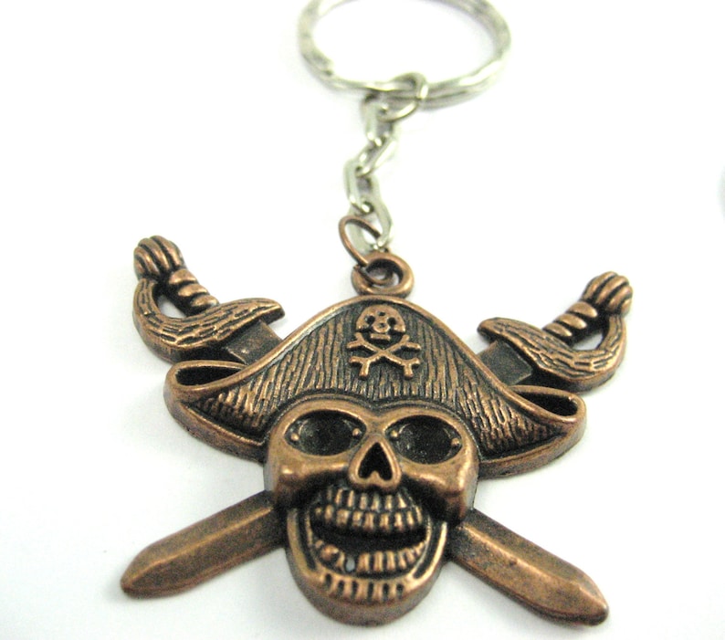 Pirate Keychain Skull and Swords Keychain Pirate Key Ring | Etsy