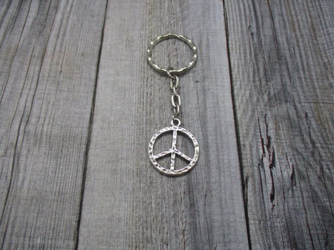 Peace Sign Keychain Peace Keychain Peace Gifts Under 10 - Etsy