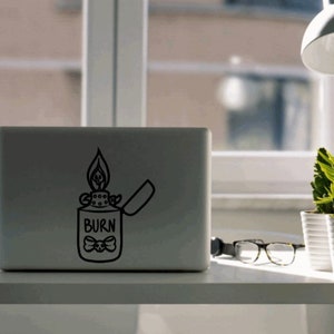 Lighter Decal Creepy Burn Vinyl Decal for Bumper Sticker, Laptop ...