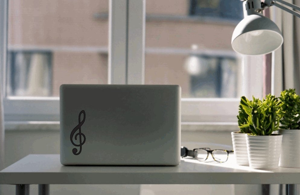 Treble Clef Vinyl Music Note Decal for Water Bottle Treble - Etsy