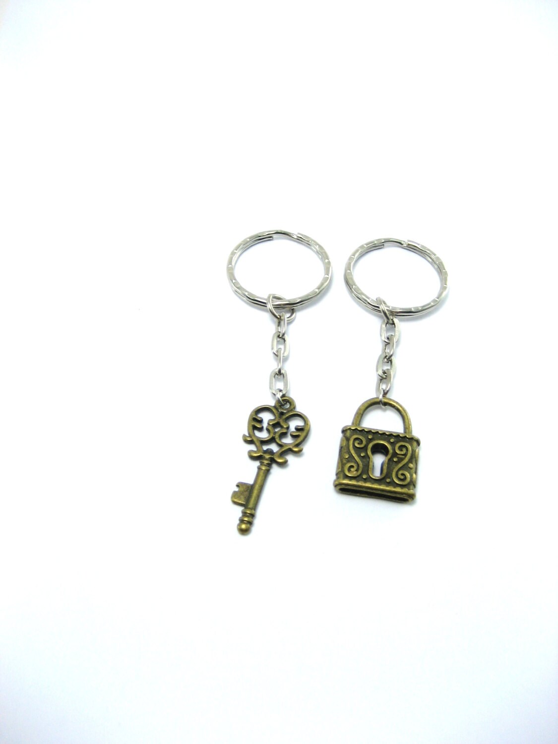 Lock and Key Keychain Set Mother Daughter/ Best Friends / His - Etsy
