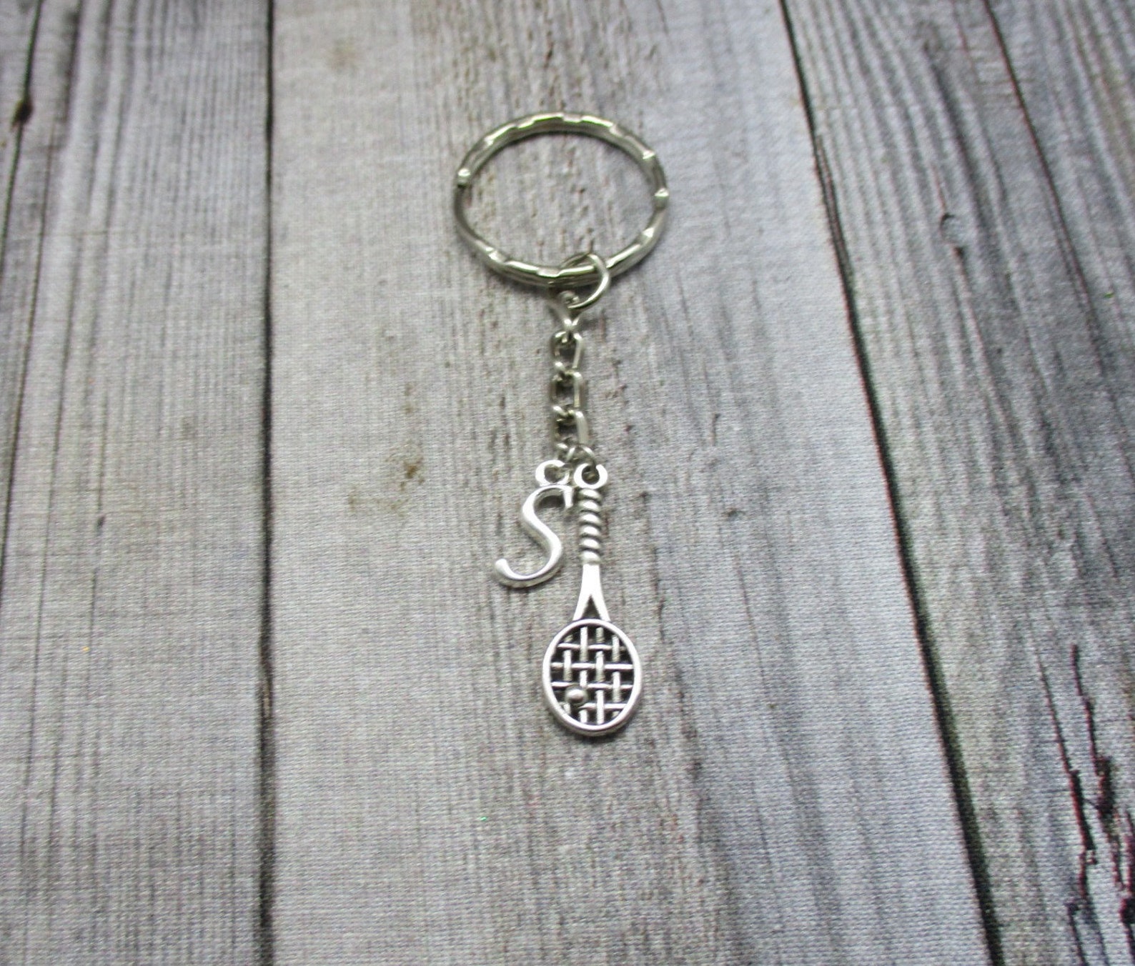Tennis Racket Keychain Initial Tennis Keychain Customized Gift | Etsy