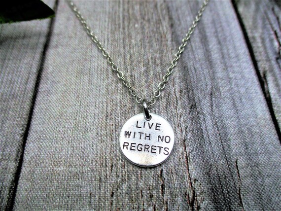 Live With No Regrets Necklace Empowering Necklace Inspired | Etsy