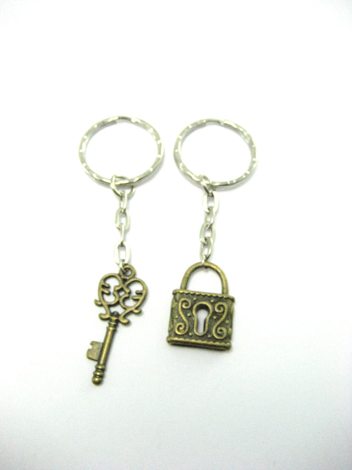 Lock and Key Keychain Set Mother Daughter/ Best Friends / His - Etsy