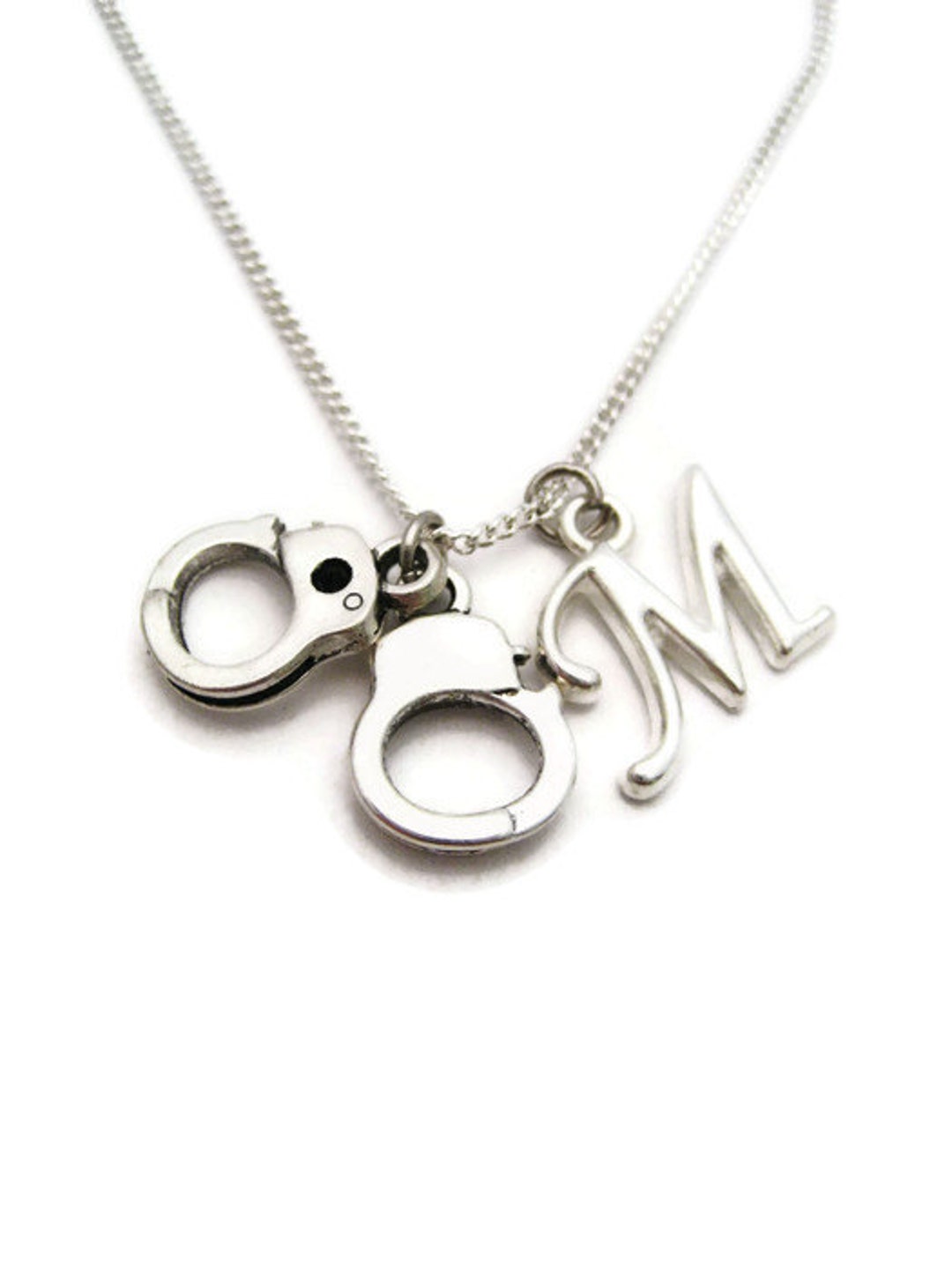 Handcuff Necklace, Initial Necklace, Personalized Jewelry, Letter ...