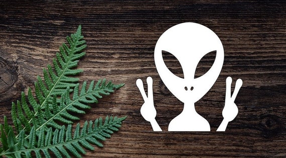 Vinyl Alien Decal Peace Sign Decal for Water Bottle Alien - Etsy