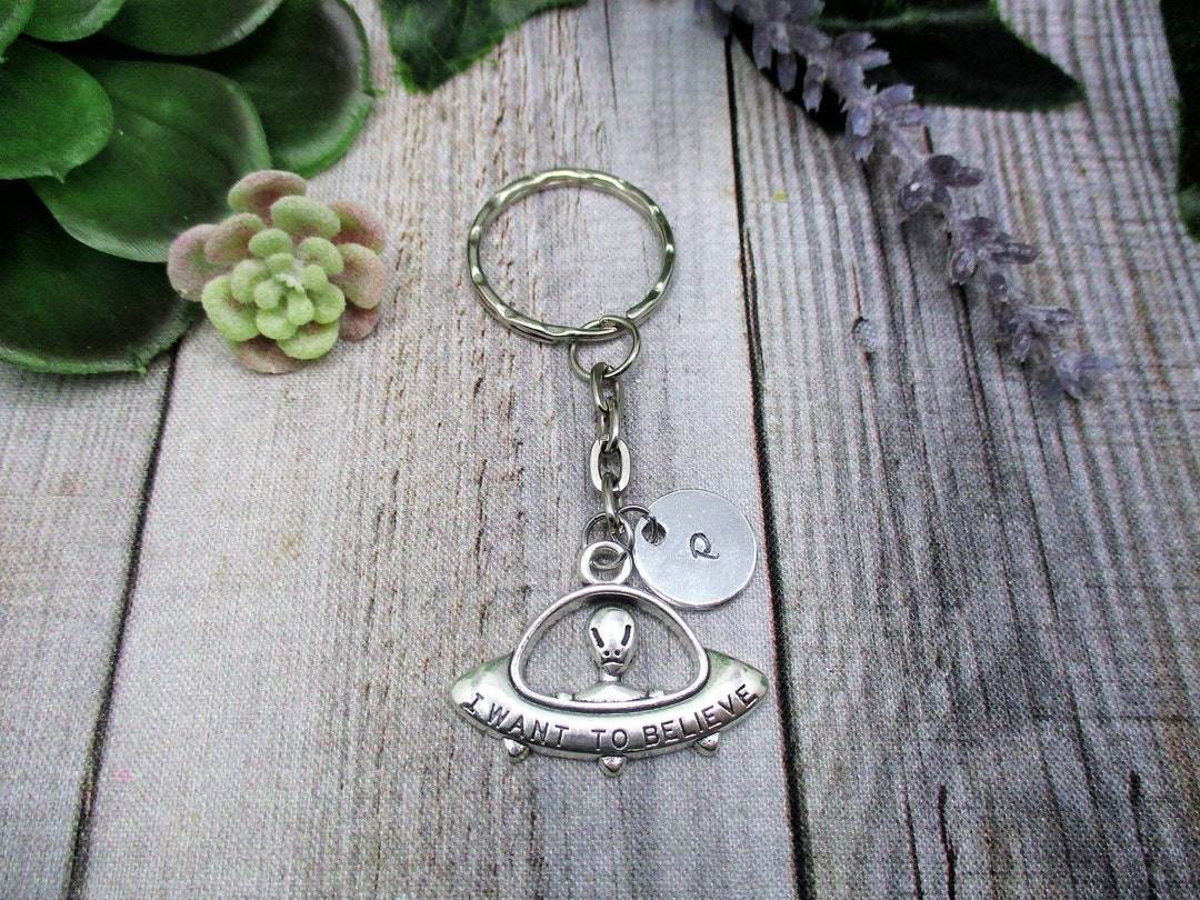 UFO Keychain Personalized Alien Keychain Gift Custom Gifts for Her ...