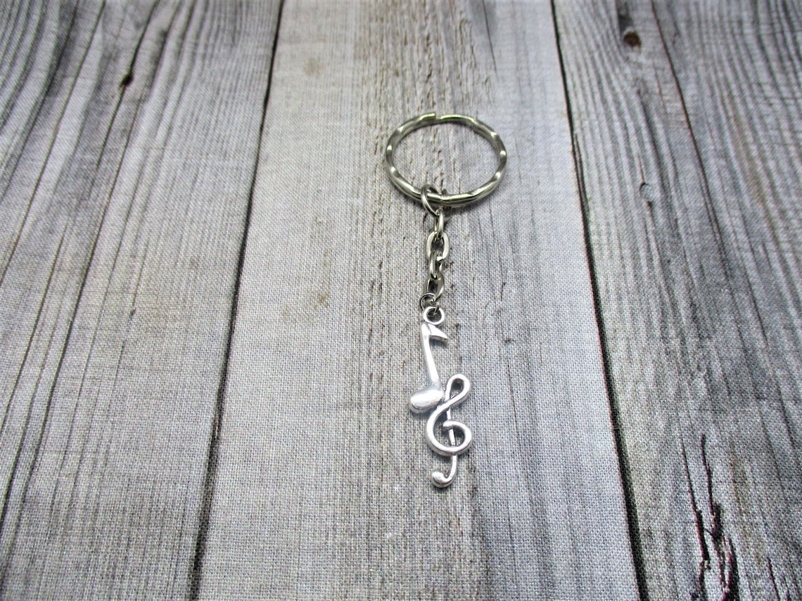 Music Note Keychain Treble Clef Keychain Music Lovers Keychain - Etsy