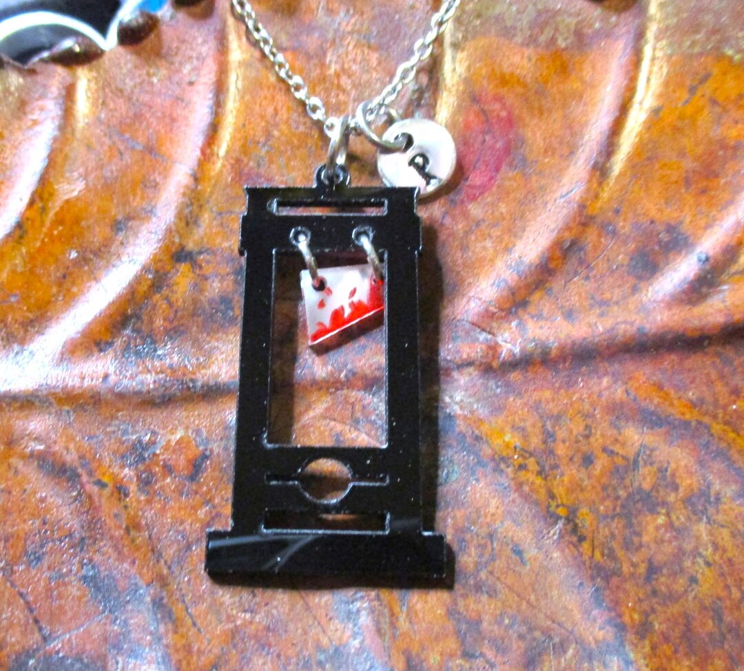 Bloody Guillotine Necklace Battle Guillotine Jewelry Letter Initial ...