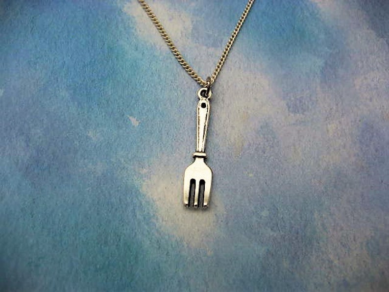 Fork Necklace, Food Necklace, Fork Jewelry, Utensil Necklace, Kitchen ...