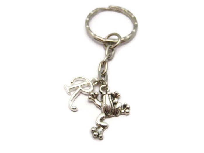 Frog Keychain Initial Jumping Frog Keychain Tree Frog Keychain - Etsy